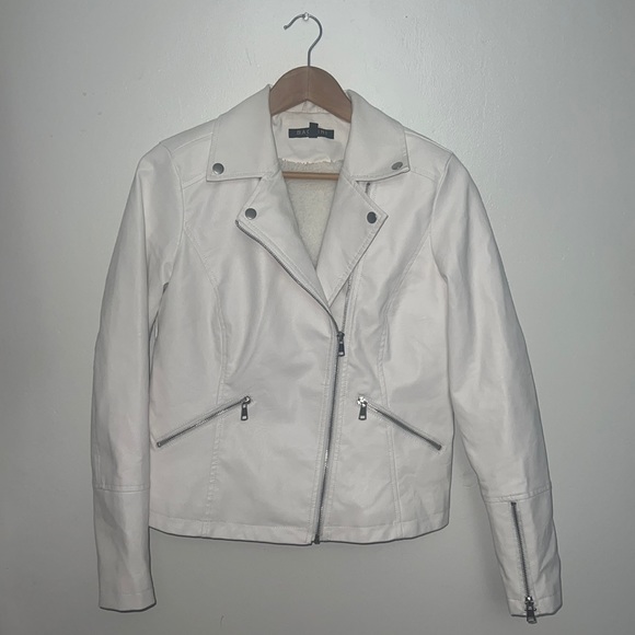 Baccini | Jackets & Coats | Baccini Faux White Leather Jacket | Poshmark